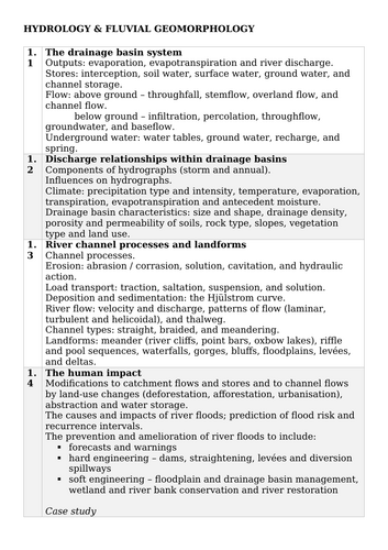 Hydrology & Fluvial Geomorphology, International A Level Geography ...