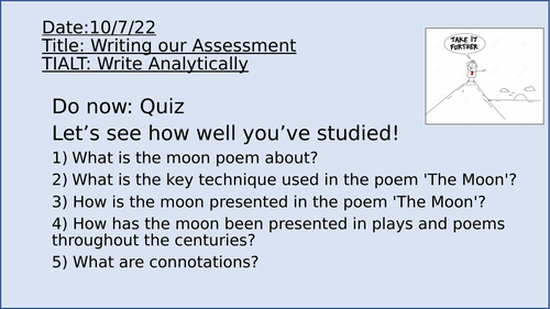 'The Moon' - Poetry Paragraph Writing | Teaching Resources
