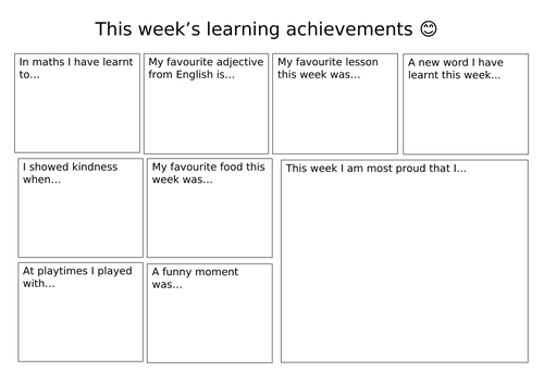 Weekly Achievements Mat | Teaching Resources