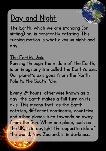 Year 5 Science Space Reading Comprehension with mark scheme | Teaching ...