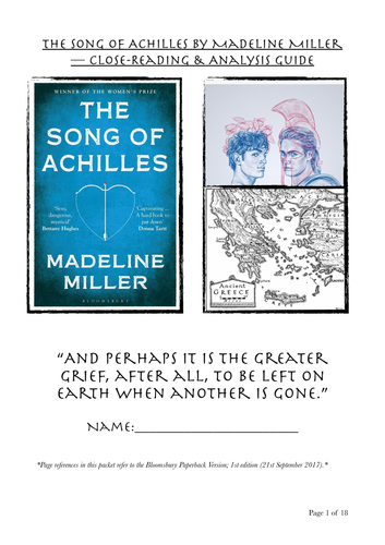 The Song of Achilles by Madeline Miller — Close-Reading & Analysis ...