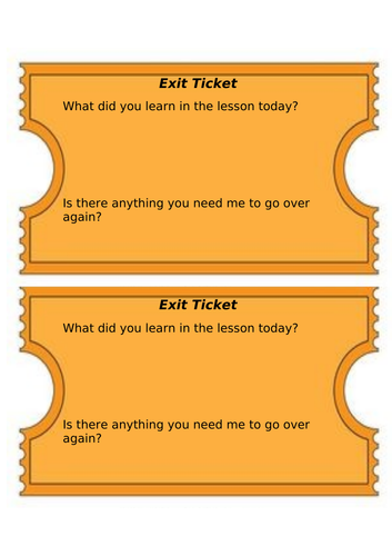 Exit Ticket | Teaching Resources
