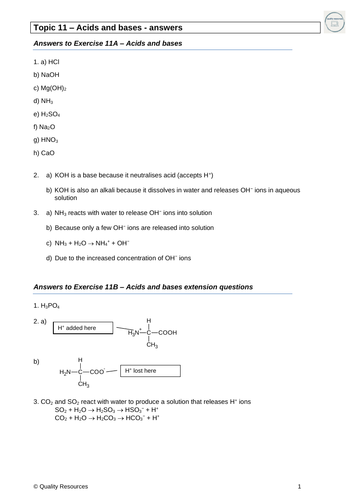 Acids and bases OCR AS Chemistry | Teaching Resources