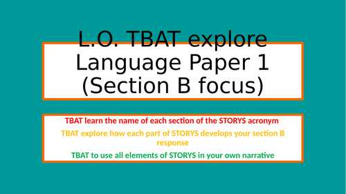AQA LANGUAGE PAPER 1 SECTION B LESSONS | Teaching Resources