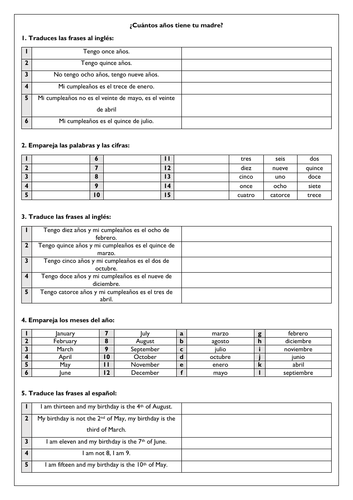 Spanish Numbers, Age, Birthday, Family - KS3 | Teaching Resources