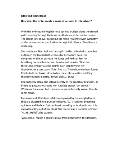 Setting Description- Little Red Riding Hood | Teaching Resources