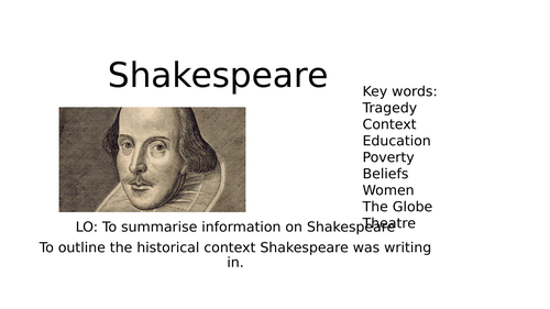 Shakespeare Intro KS3 | Teaching Resources