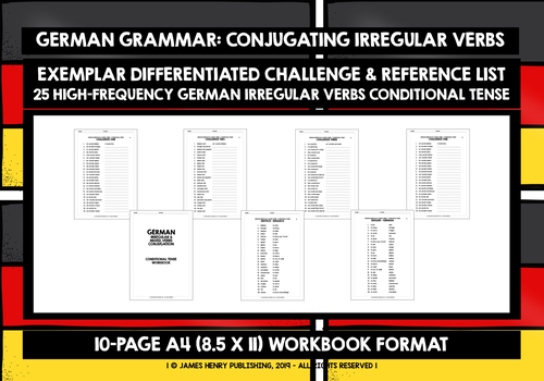 German Irregular Verbs Conditional Tense Teaching Resources 
