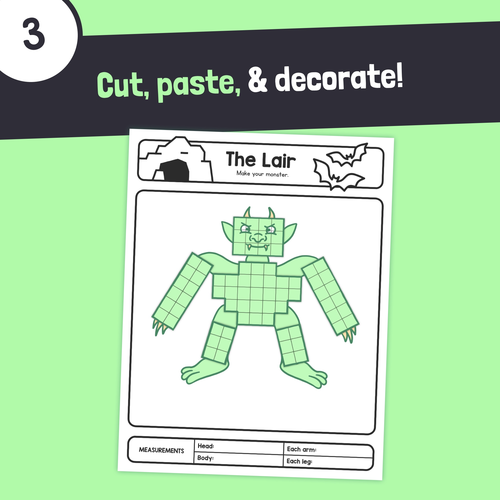 Area & Perimeter Monsters, | Halloween Math Center, Area & Perimeter ...