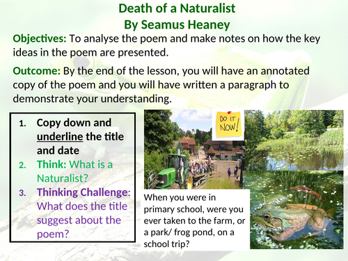 Death of a Naturalist GCSE PPT | Teaching Resources
