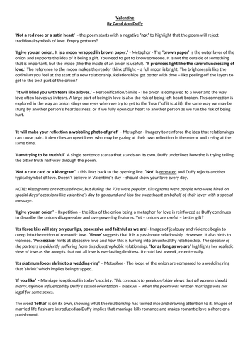 Valentine GCSE PPT | Teaching Resources