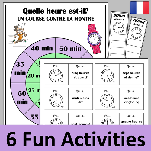 French Telling the Time FSL Games | Teaching Resources