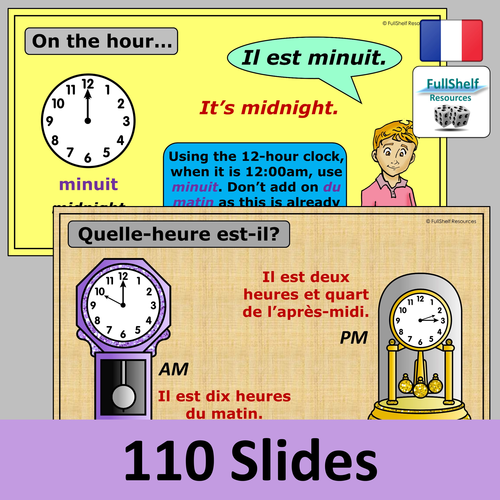 Telling the Time in French Lesson Presentation | Teaching Resources