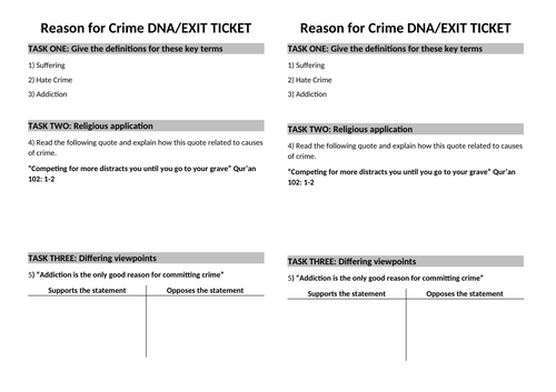 AQA GCSE RS Crime and Punishment Activities | Teaching Resources AQA GCSE RS Crime and Punishment Activities | Teaching Resources
