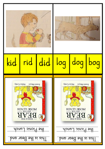 Bear and the Picnic Lunch - multiple choice CVC words match to picture ...