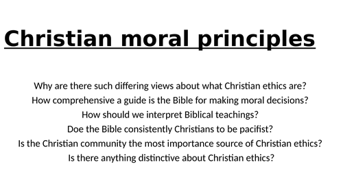 Christian Moral Principles OCR A Level | Teaching Resources