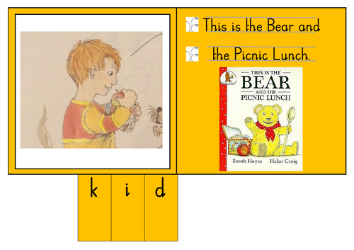 Bear and the Picnic Lunch - split pin CVC word match to pictures ...