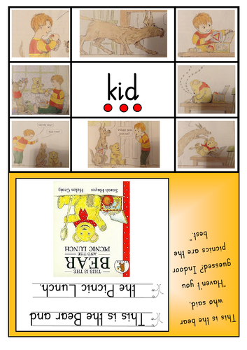 Bear and the Picnic Lunch - simple CVC word peg board to match to ...