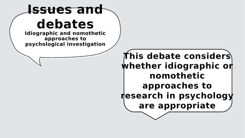 Idiographic and Nomothetic approaches to Psychological research ...