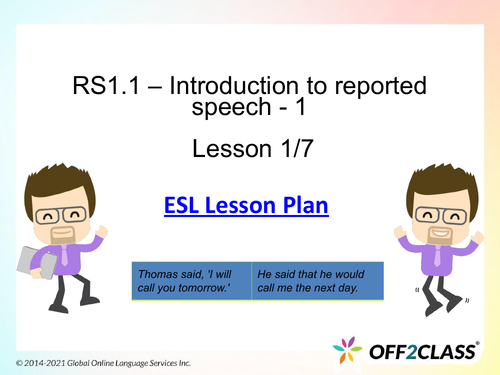 Reported Speech – Free ESL Lesson Plan | Teaching Resources