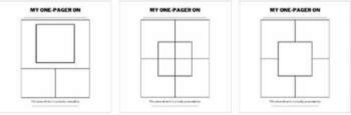 One-Pager Templates/Four Squares/Graphic Organizers | Teaching Resources