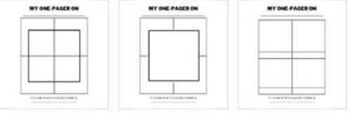 One-Pager Templates/Four Squares/Graphic Organizers | Teaching Resources