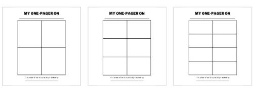 One-Pager Templates/Summary/Graphic Organizers | Teaching Resources