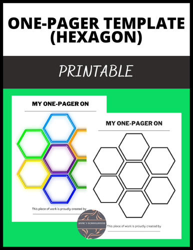 One-Pager Templates - Hexagon/Organizers/Summary/Information Text ...