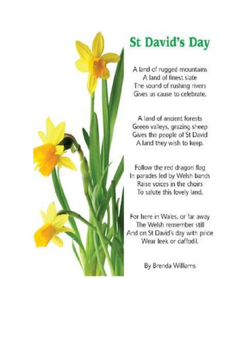 St. David's Day Poem - Whole Class Reading Session! | Teaching Resources