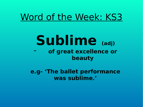 KS3 Words of the Week for Wall Displays | Teaching Resources