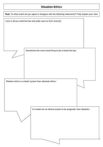 Situation Ethics - WHOLE UNIT! (A-Level RS OCR) | Teaching Resources