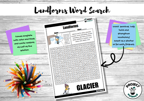 Landforms Word Search | Teaching Resources