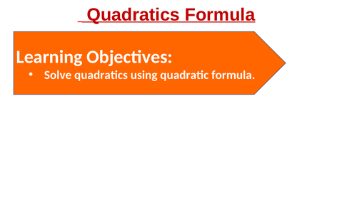 Complete Lesson Using Quadratic Formula To Solve Quadratic Equations Ppt Worksheet And 