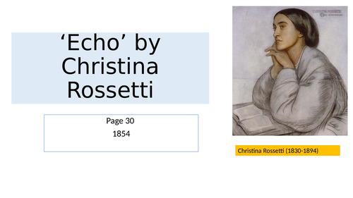 'Echo' by Christina Rossetti | Teaching Resources