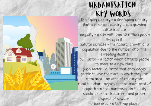 Urbanisation Key Words | Teaching Resources
