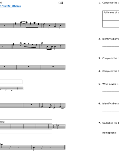 EDUQAS As Music - Dictation and General Musicianship | Teaching Resources