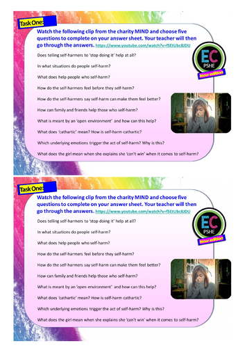 Self-Harm | Teaching Resources