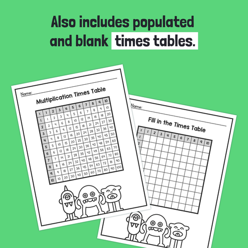 Halloween Times Tables Worksheets | Halloween Multiplication Facts ...