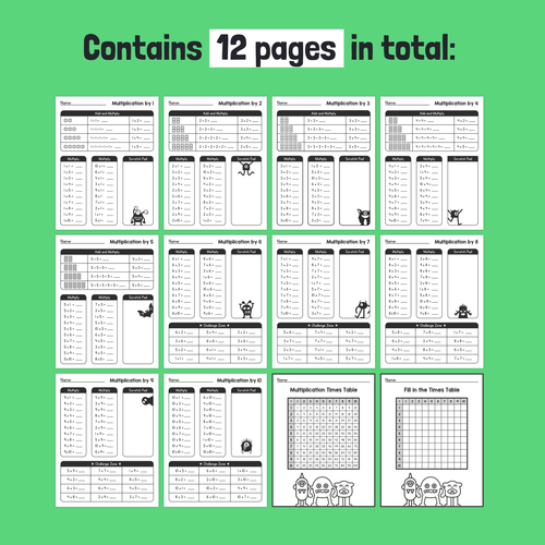 Halloween Times Tables Worksheets | Halloween Multiplication Facts ...