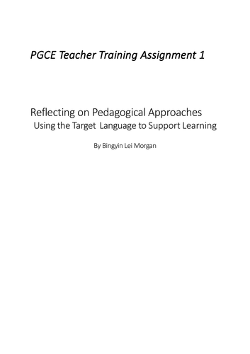 PGCE Assignment1 Reflect,Pedagogical Approach | Teaching Resources