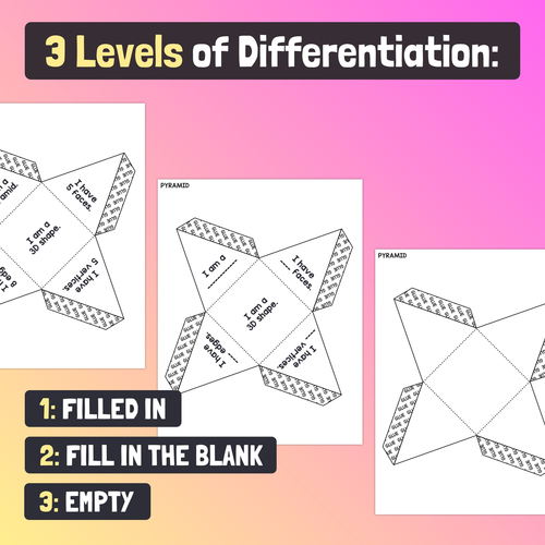 3D Shape Nets Activity | Cutout 3D Shapes Craft, Geometry 3D Shapes ...