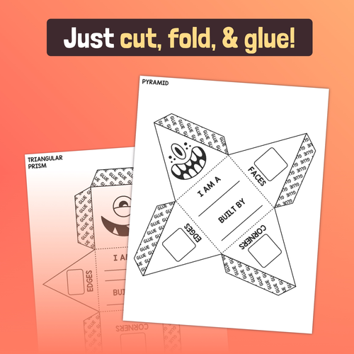 Halloween 3D Shape Nets Activity | Cutout 3D Shapes Craft, Halloween ...