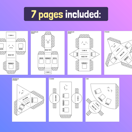 Cute 3D Shape Nets Activity | Cutout 3D Shapes Craft, No Prep Geometry ...