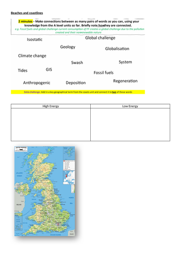 AQA A level Geography - Coasts - Deposition and Beaches - Swash/Drift ...