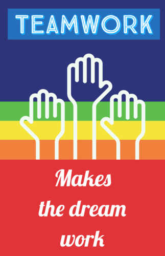 Teamwork Makes the Dream Work Poster Class Display | Teaching Resources