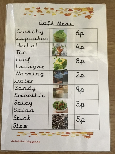 Mud kitchen recipe cards and cafe menu | Teaching Resources