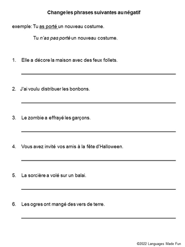 French Halloween - Le Passé Composé | Teaching Resources