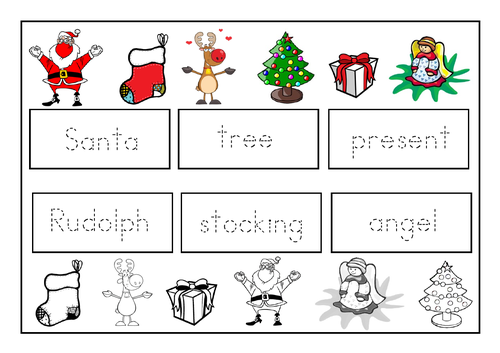 Christmas Label Colour and Match Sheets | Teaching Resources