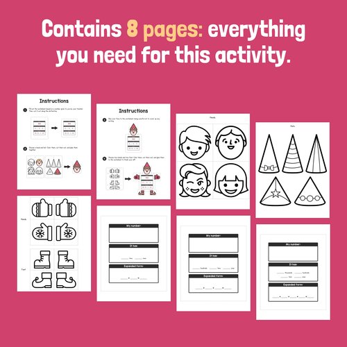 Christmas Place Value Craft | Winter Place Value Activity, Expanded ...