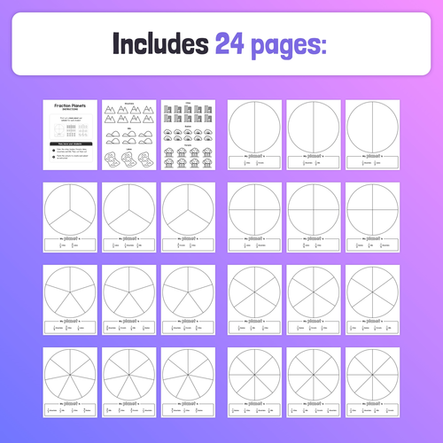 Fractions Craft | Beginner Fractions Activity, Space Fractions Math ...